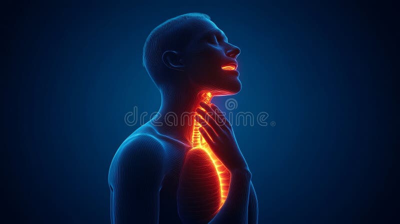 3D Illustration of Human Anatomy Digestive System Highlighted on Blue ...