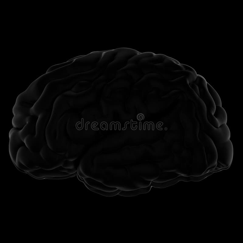 3D Illustration of Human Brain. Black Background Stock Illustration ...