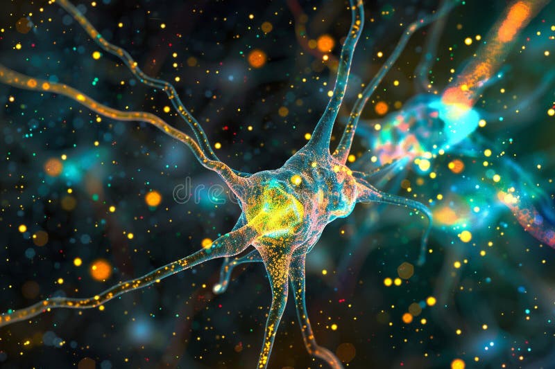 The Human Brain Showing Neuron Activities Stock Illustration ...