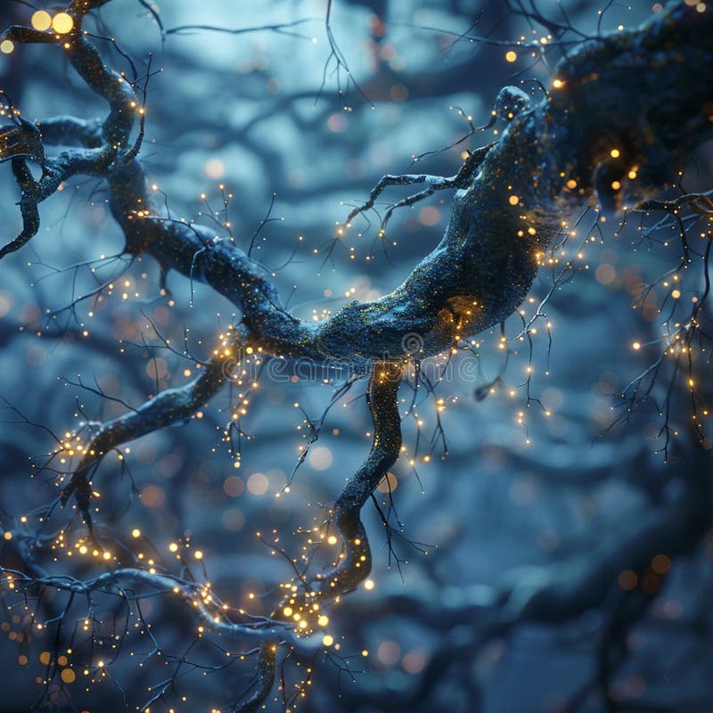 The Human Brain Showing Neuron Activities Stock Illustration ...