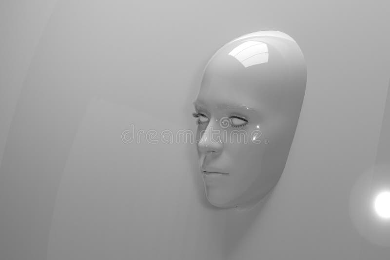 3d Illustration. Human Face Sticking Out of the White Background. Stock ...