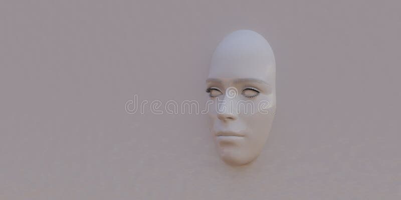 3d Illustration. Human Face Sticking Out of the White Background. Stock ...