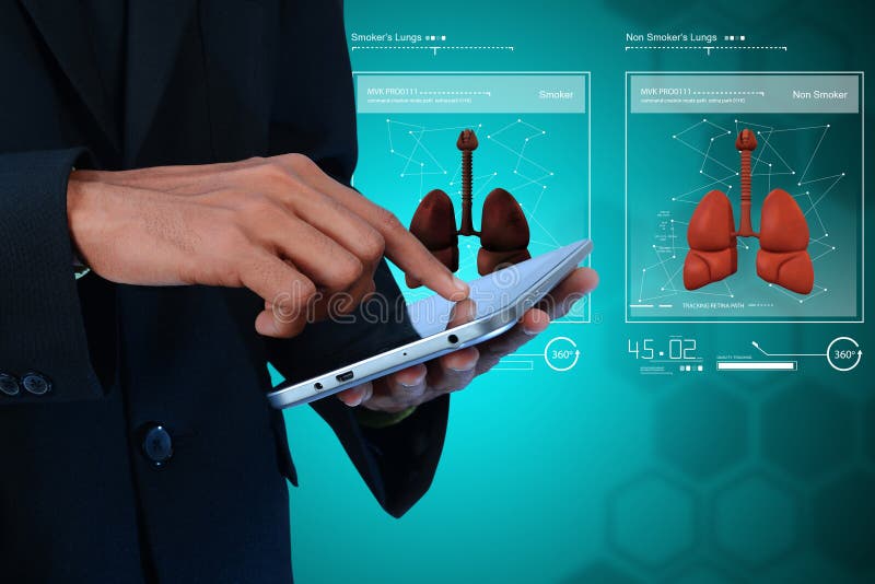 Human Lungs on Tablet Computer Stock Illustration - Illustration of ...