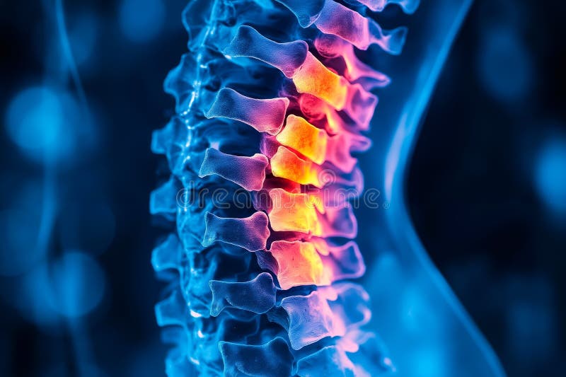 A 3D Illustration of a Human Spine with a Highlighted Spine Stock ... A 3D Illustration of a Human Spine with a Highlighted Spine Stock ...