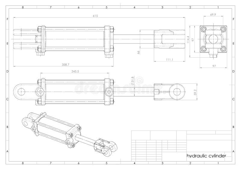 Hydraulic Cylinder Drawing