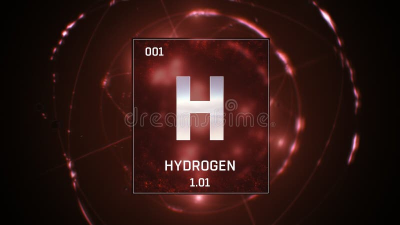 Hydrogen As Element 1 of the Periodic Table 3D Illustration on Orange ...