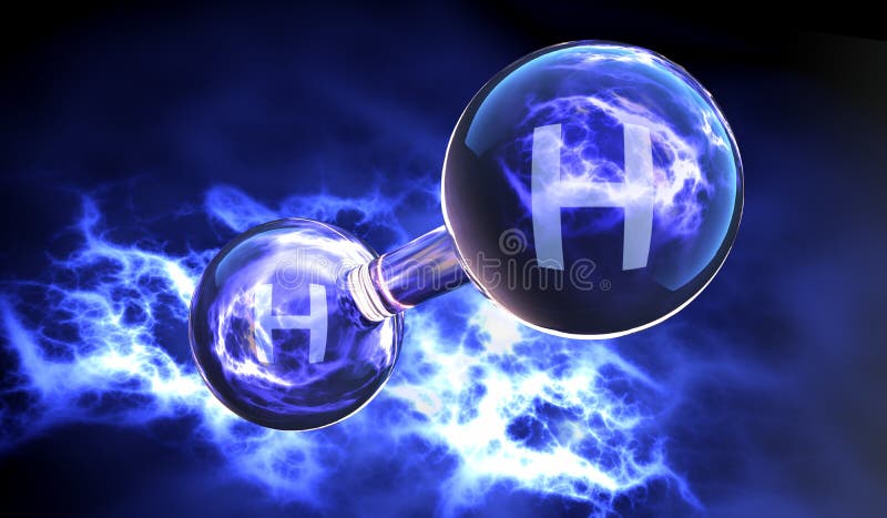 3d Illustration of Hydrogen H2 Stock Illustration - Illustration of ...
