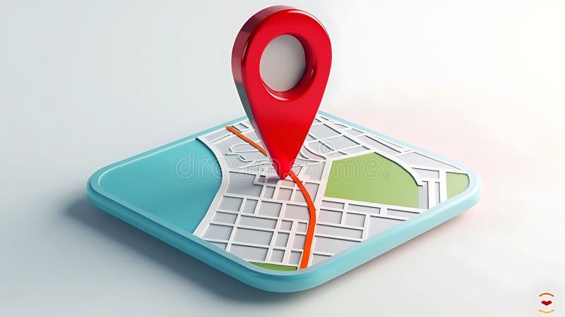 3d Illustration of an Icon with Destination Point on the Map Stock ...