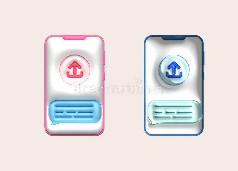 3d Illustration Icon Mobile Data Upload Data Loading Symbol Stock ...