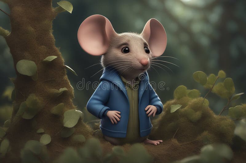 3D Illustration of Illustrate an Image of a Timid Little Mouse Stock ...