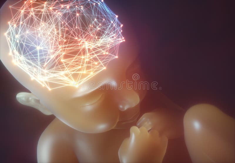 The Brain is Thinking (CPU) Stock Illustration - Illustration of ...