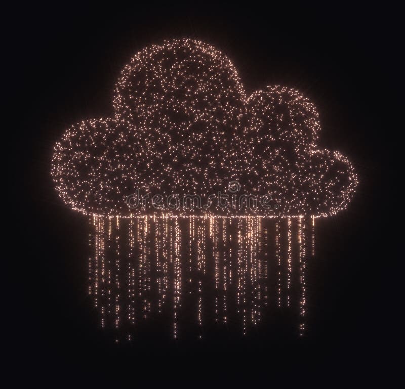 Cloud Computing Data Rain stock illustration. Illustration of dots ...