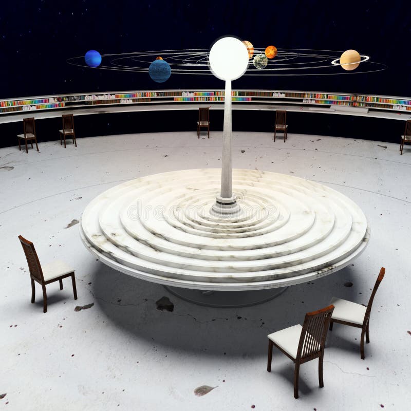 3d Illustration with the Image of the Interior of the Observatory Stock ...