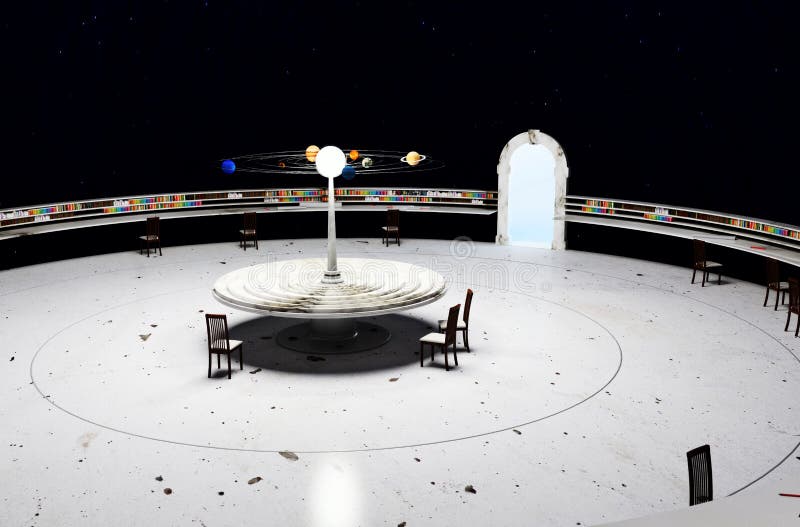 3d Illustration with the Image of the Interior of the Observatory Stock ...