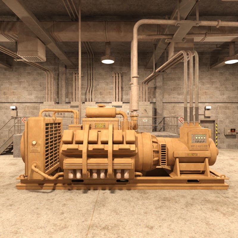 3d-illustration of a Industry Power Generator Machine Stock ...
