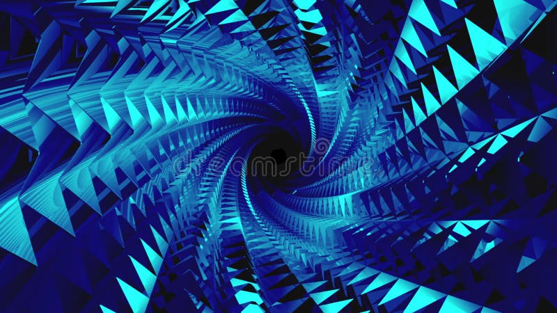 3D Illustration of an Infinite Loop Rotating Round-shape Blue Glass ...