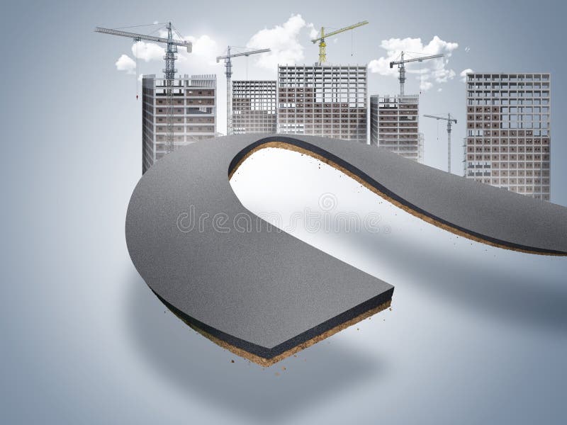 3d Illustration of Infinity Curve Road with Construction Site Stock ...