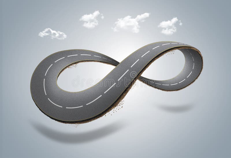 Creative Infinity Road Isolated, Never Ending Road Stock Illustration ...