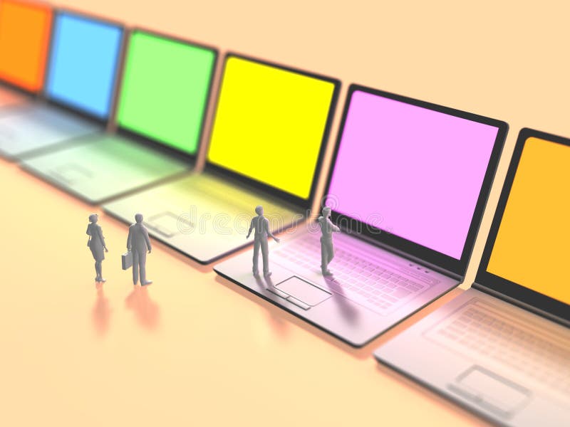 3D Illustration of Information Terminal Stock Illustration ...