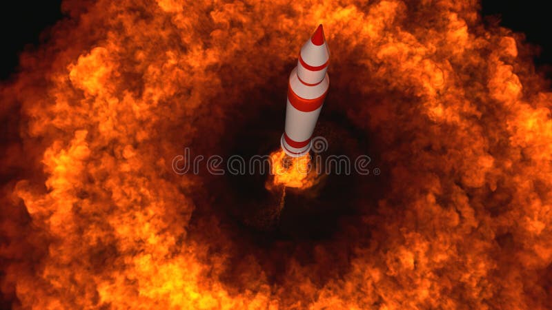 3D Illustration of an Intercontinental Ballistic Missile Stock ...