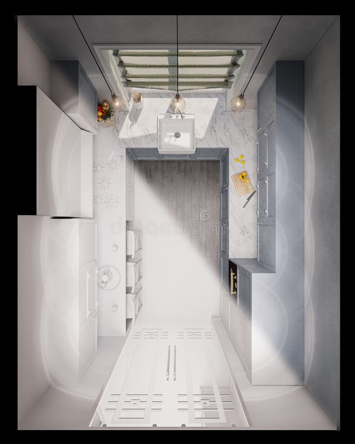 3d Illustration of the Interior Design of the Kitchen. Render Made in ...
