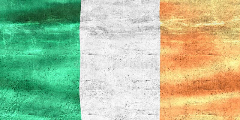 3D-Illustration of a Ireland Flag - Realistic Waving Fabric Flag Stock ...