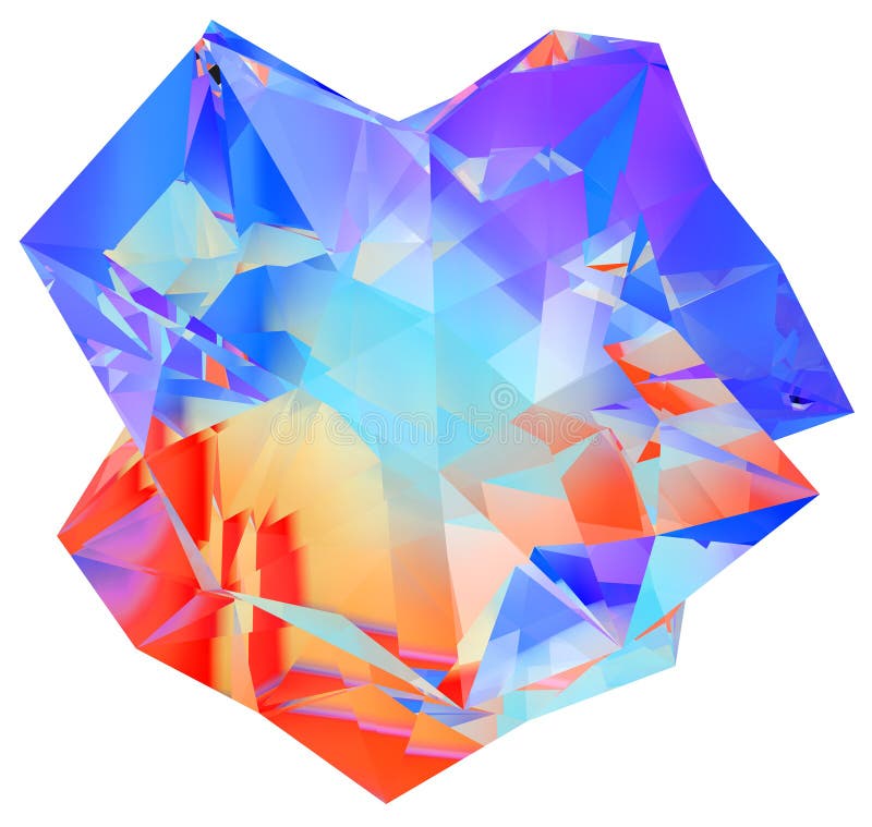 3D Illustration of Irregular Polygonal Object Stock Illustration ...