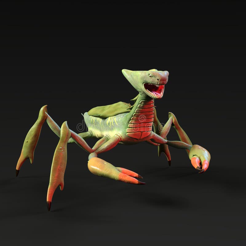 3d-illustration of an Isolated Alien Mantis Stock Illustration ...