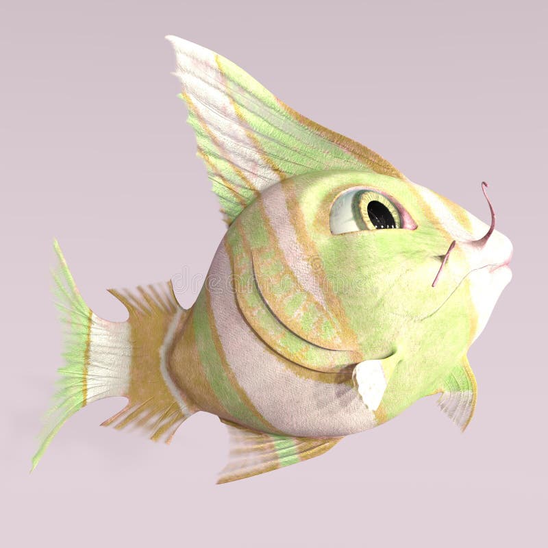 3d-illustration of an Isolated Colorful Alien Fantasy Fish Creature ...