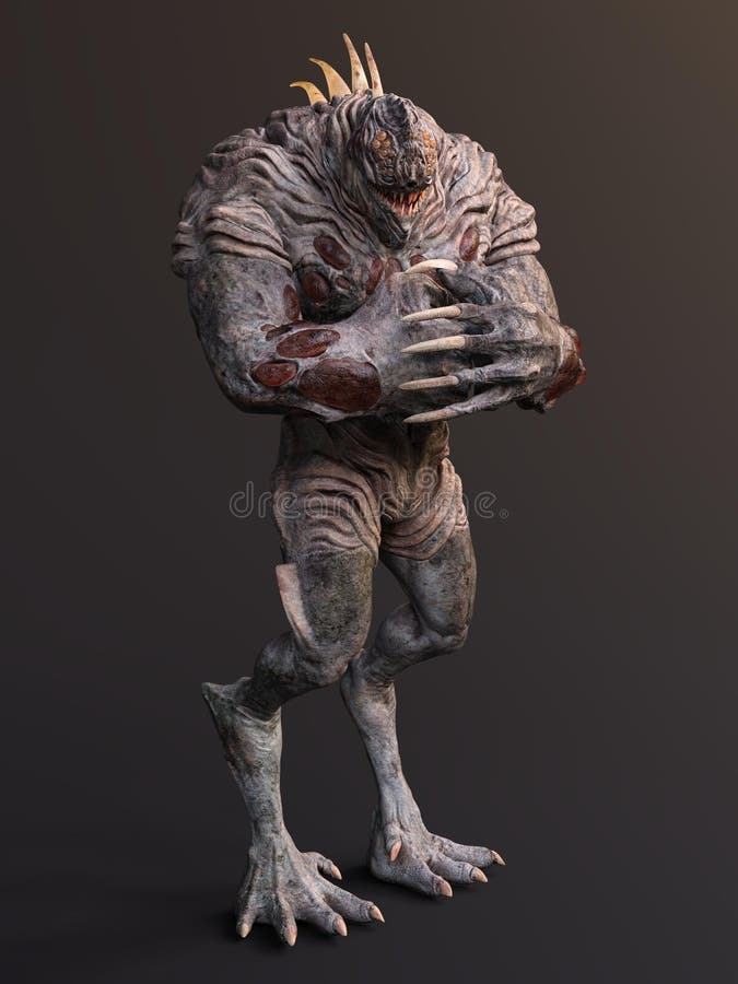 3D-illustration of an Isolated Dangerous Alien Very Strong with Razor ...