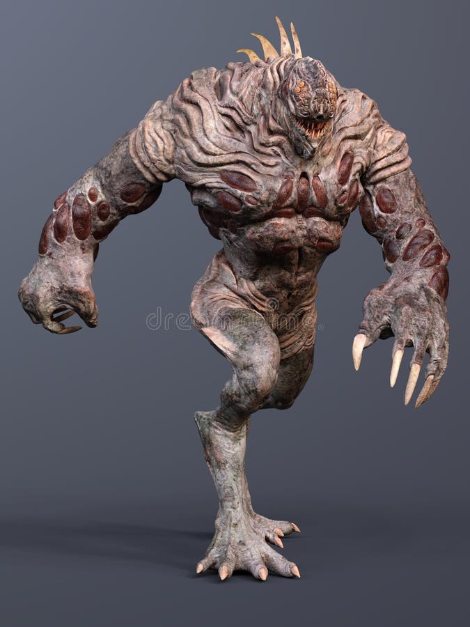 3D-illustration of an Isolated Dangerous Alien Very Strong with Razor ...