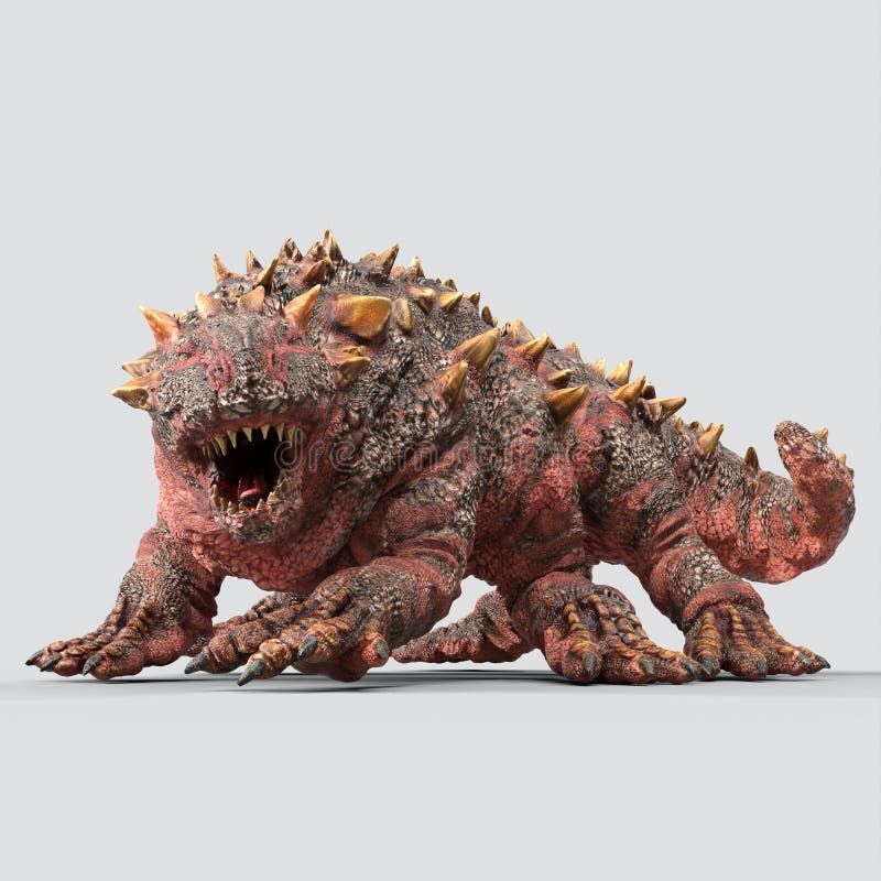 3d-illustration of an Isolated Fantasy Basilisk Creature Stock ...
