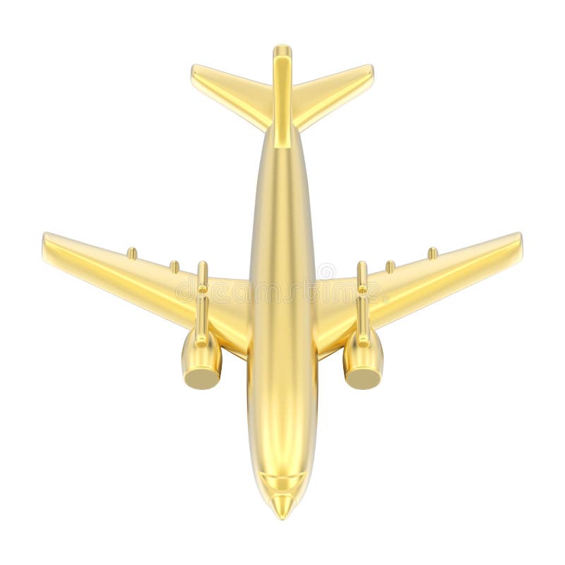 Gold airplane silhouette stock vector. Illustration of arrival - 20977534