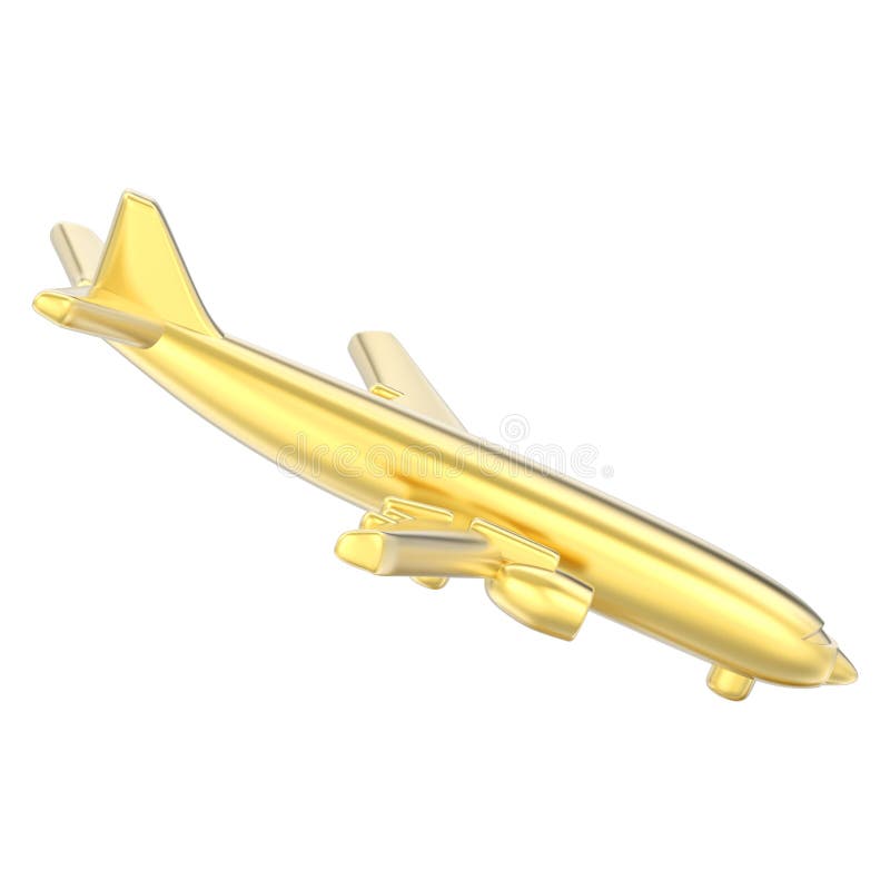 Gold airplane silhouette stock vector. Illustration of arrival - 20977534