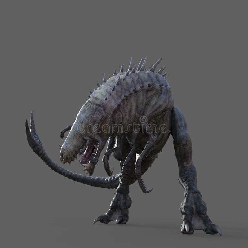 3D-illustration of an Isolated Horrible Alien Creature Stock ...