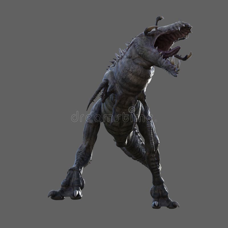 3D-illustration of an Isolated Horrible Alien Creature Stock ...