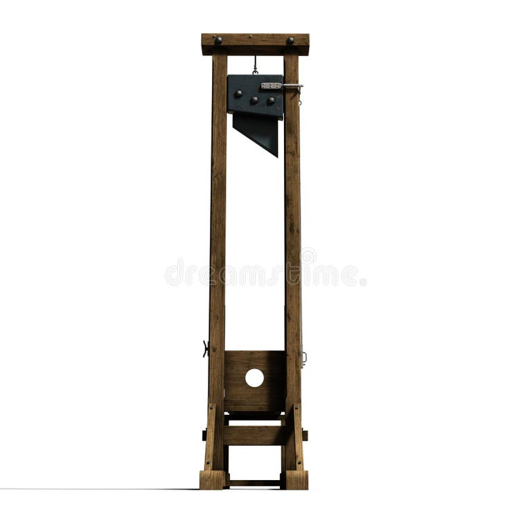 3d-illustration of an Isolated Old-fashioned Guillotine for Execution ...