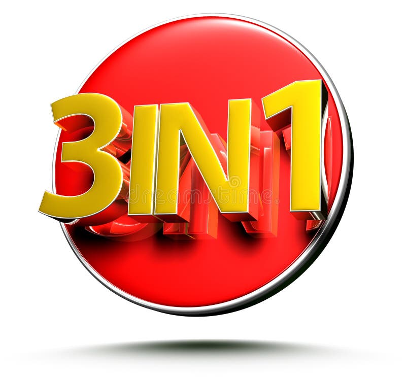 Three in One Sign Icon. 3 in 1 Symbol with Arrow. Stock Vector ...