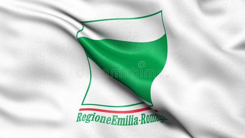 3D Illustration of the Italian State Flag of Emilia-Romagna Waving in ...