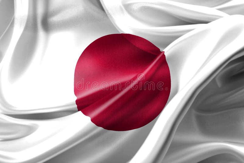 3D-Illustration of a Japan Flag - Realistic Waving Fabric Flag Stock ...