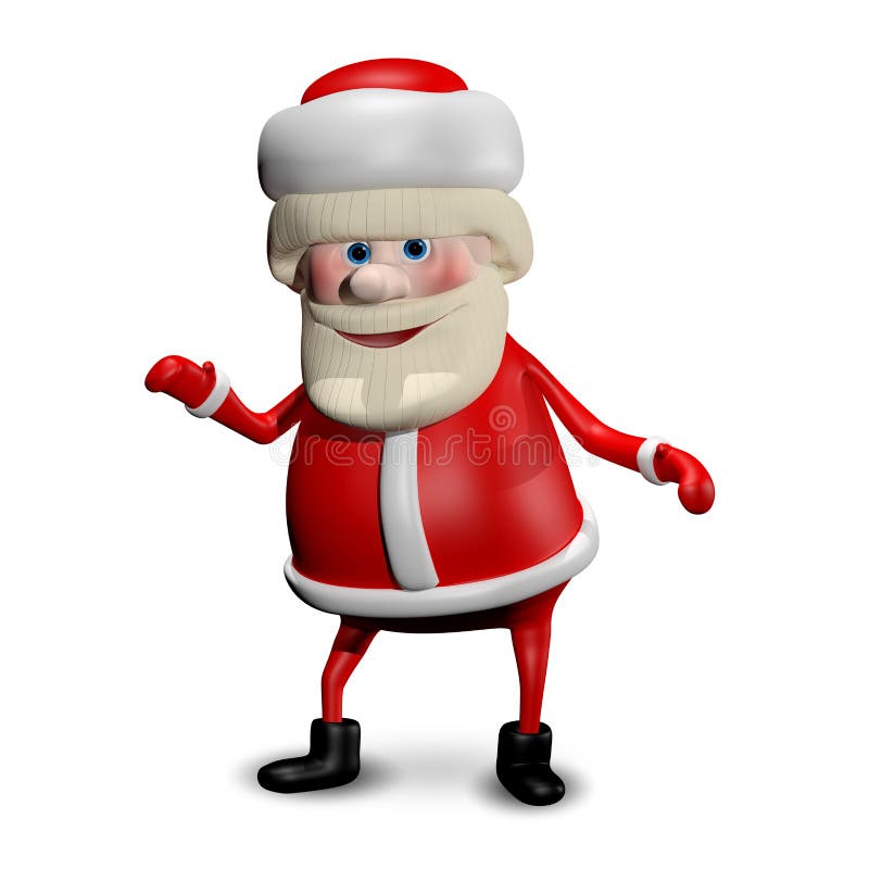 3D Illustration Jolly Santa Claus with White Background Stock Photo ...