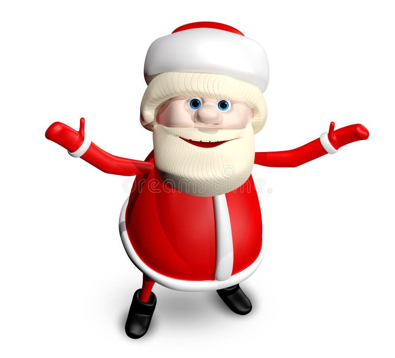 3D Illustration Jolly Santa Claus Stock Photo - Illustration of fairy ...