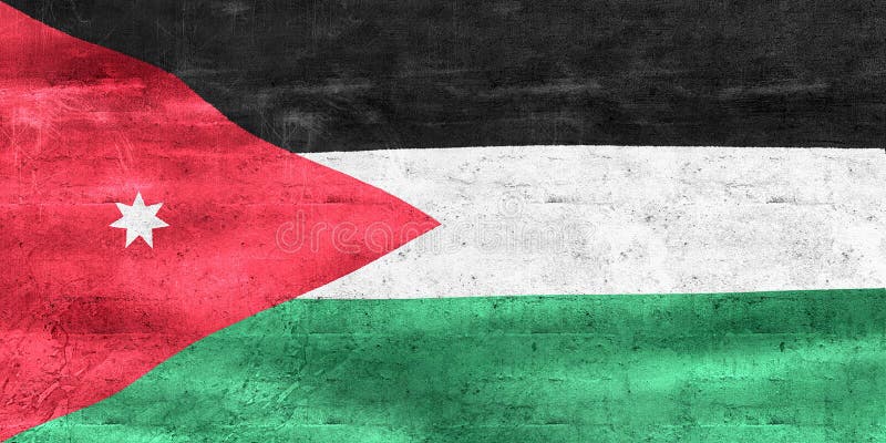 3D-Illustration of a Jordan Flag - Realistic Waving Fabric Flag Stock ...