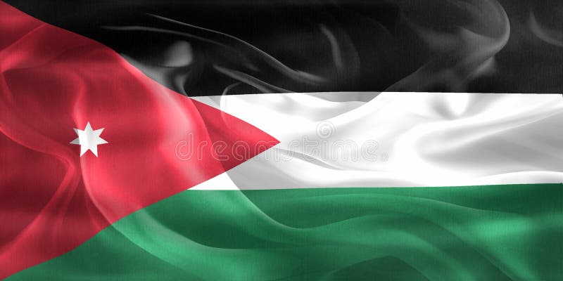 3D-Illustration of a Jordan Flag - Realistic Waving Fabric Flag Stock ...