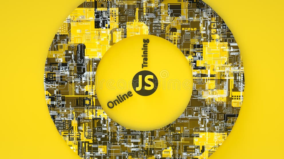 3d Illustration of Js Online Training for Banners or Signboard. Concept of JS Javascript ...