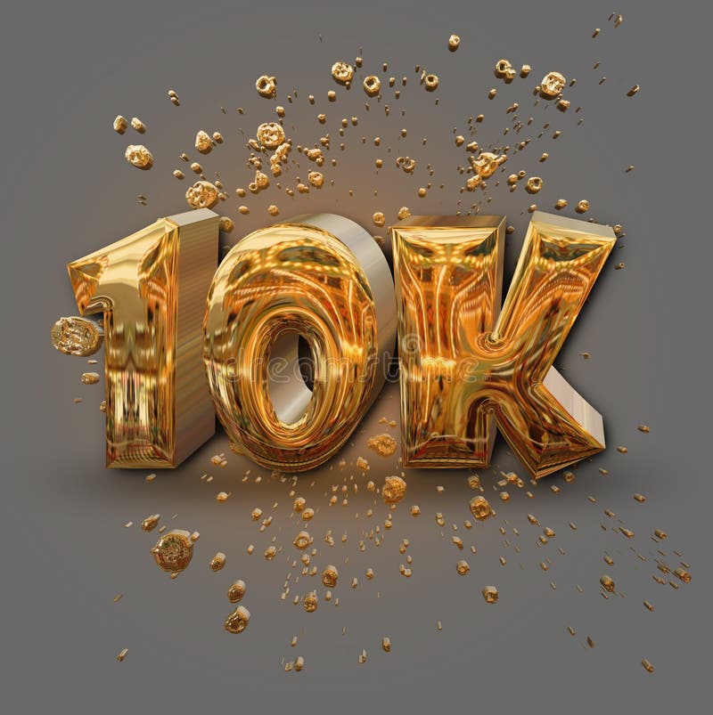 3d Illustration 10k Gold Number Stock Illustration - Illustration of ...
