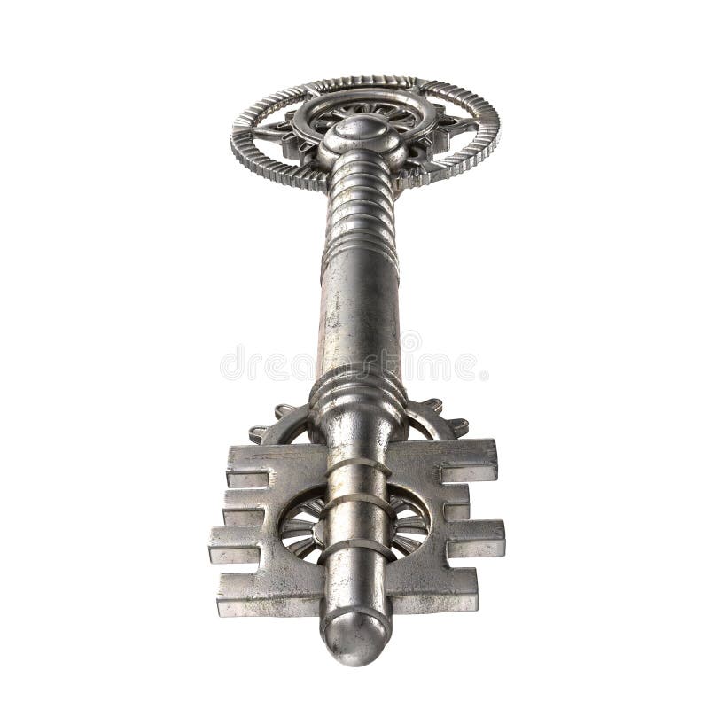 3d Illustration Key Fantasy in the Style of Steampunk on an Isolated ...