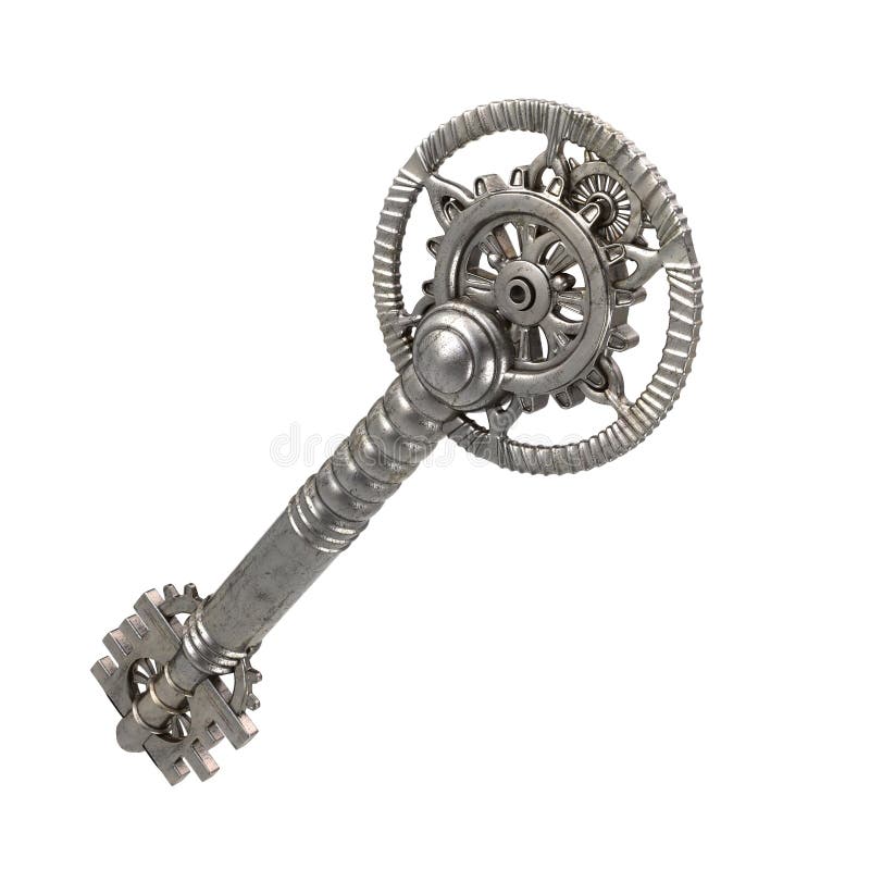 3d Illustration Key Fantasy in the Style of Steampunk on an Isolated ...