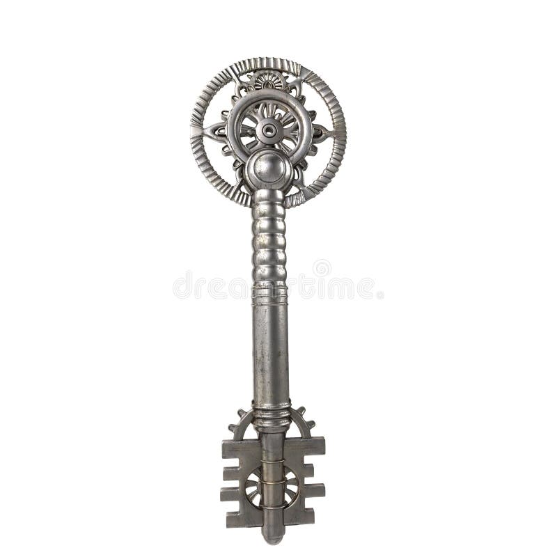 3d Illustration Key Fantasy in the Style of Steampunk on an Isolated ...