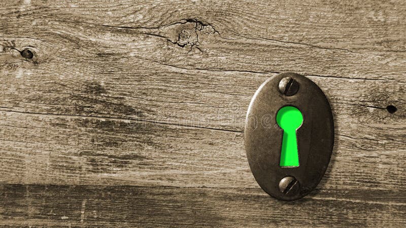 Key Hole with Green Screen from Outside Stock Illustration ...
